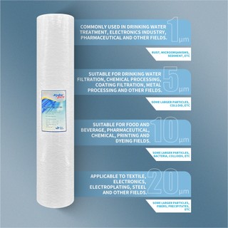 Hydropure Sediment Filter 10"SL/20" SL 1 Micron/5 Micron/ 10 Micron/20 ...