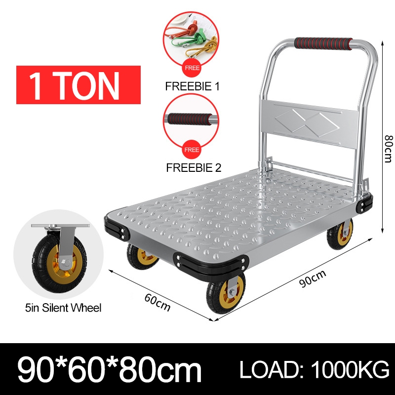 Push Cart Trolley Hand Truck Foldable Multifunction Heavy Duty 500/1000kg Capacity | Shopee ...