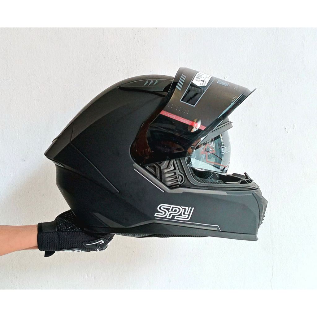 Helmet Full Face Plain Spyder Strike Dual Visor with Free Visor and ...