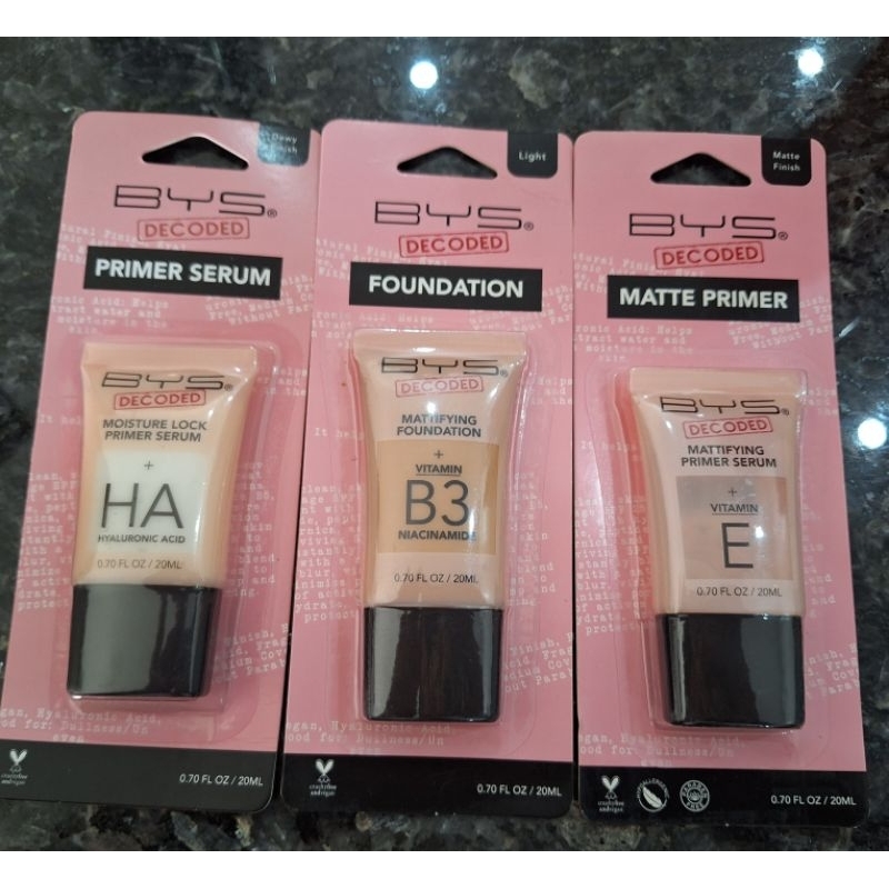 BYS decoded primer serum and Mattifying foundation | Shopee Philippines