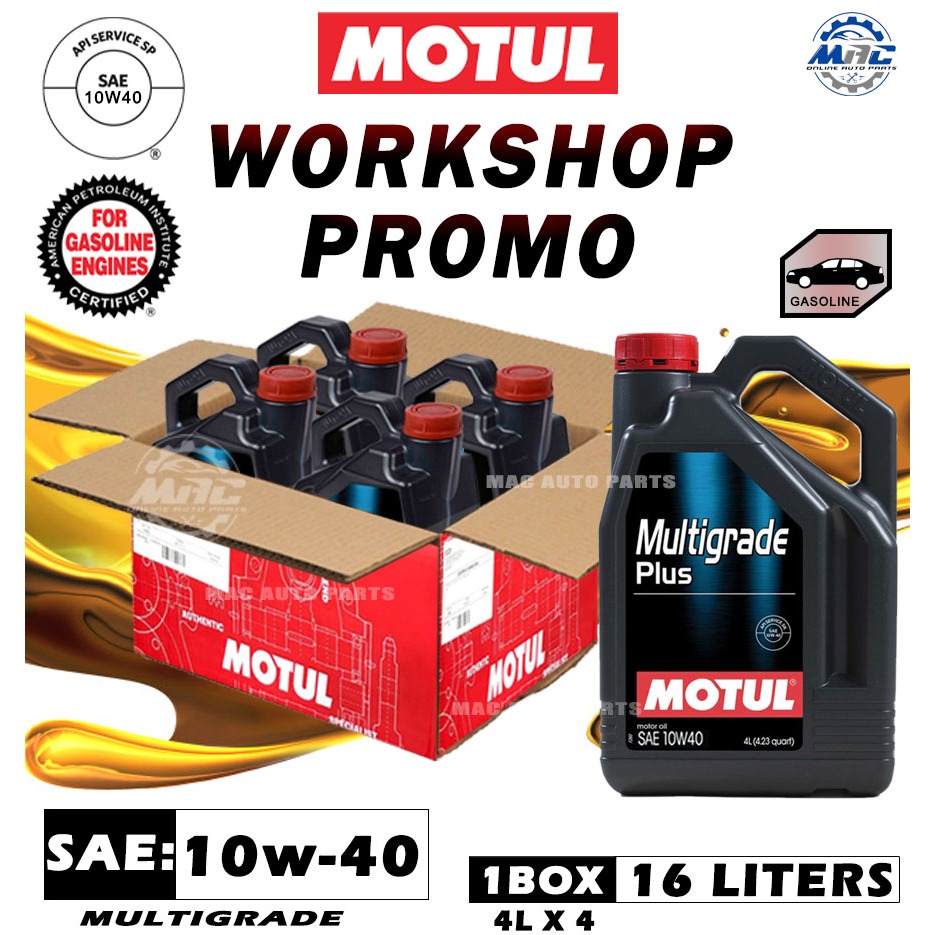 MOTUL MULTIGRADE PLUS 10W40 1 BOX ( 4L x 4 ) GASOLINE ENGINE OIL ...