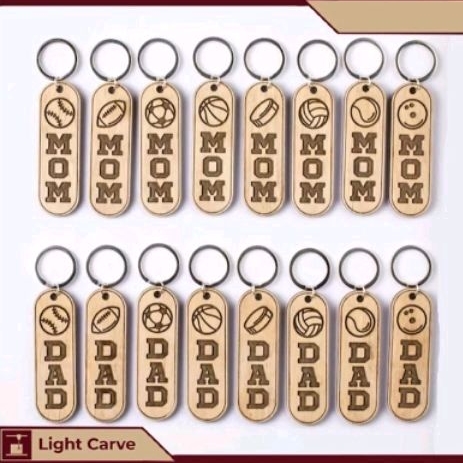 Rectangle 3mm wood keychain - 16 pcs Personalized Laser Engraved ...
