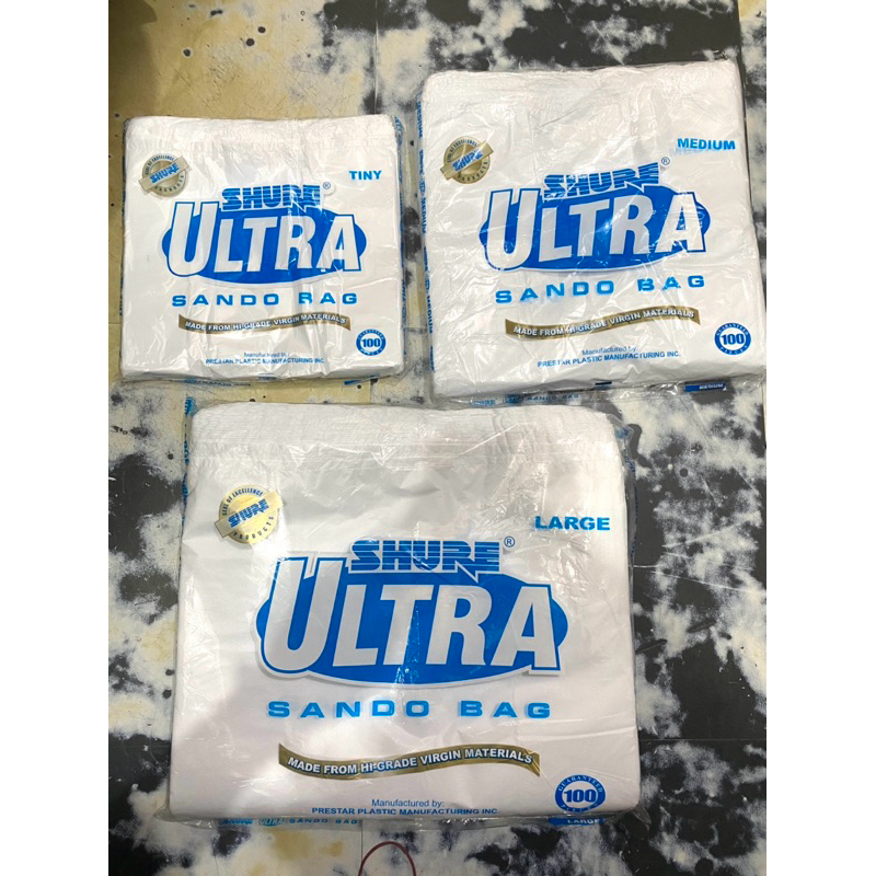 1 pack Shure Ultra thick white sando bag (Tiny / Medium / Large) 100 ...