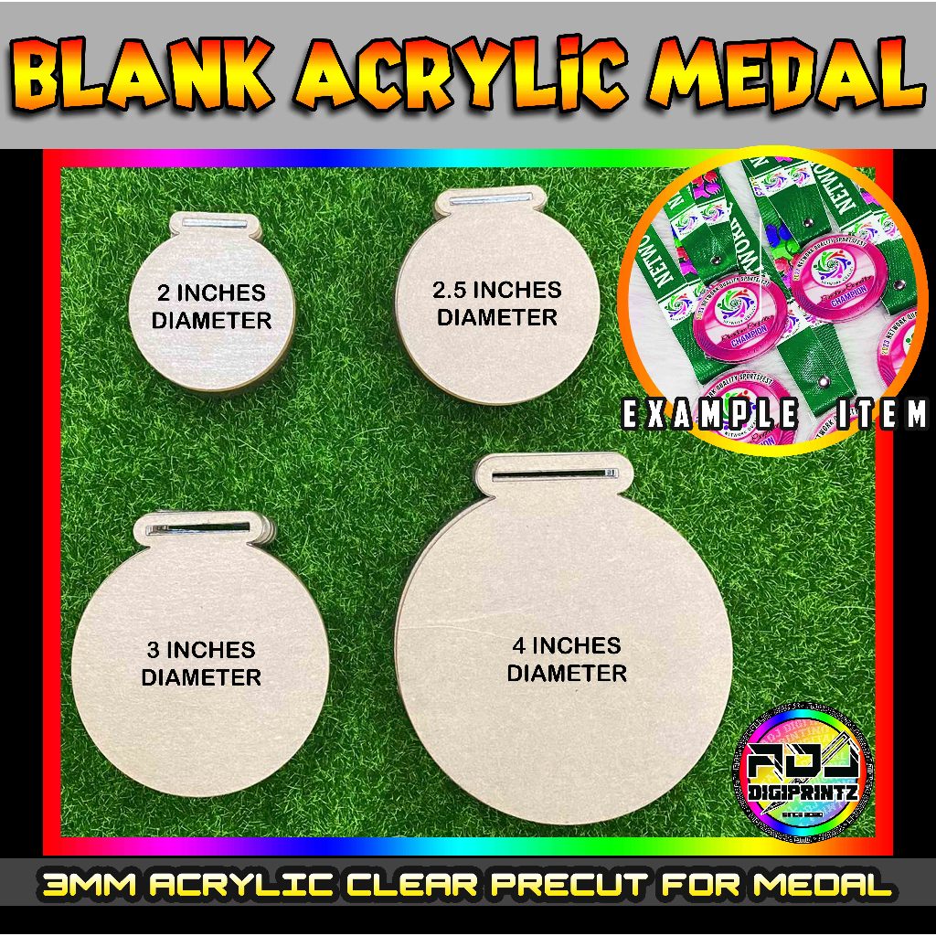 BLANK ACRYLIC MEDAL CLEAR 2in 2.5in 3in 3.5in 4in by LASER CUT | Shopee ...