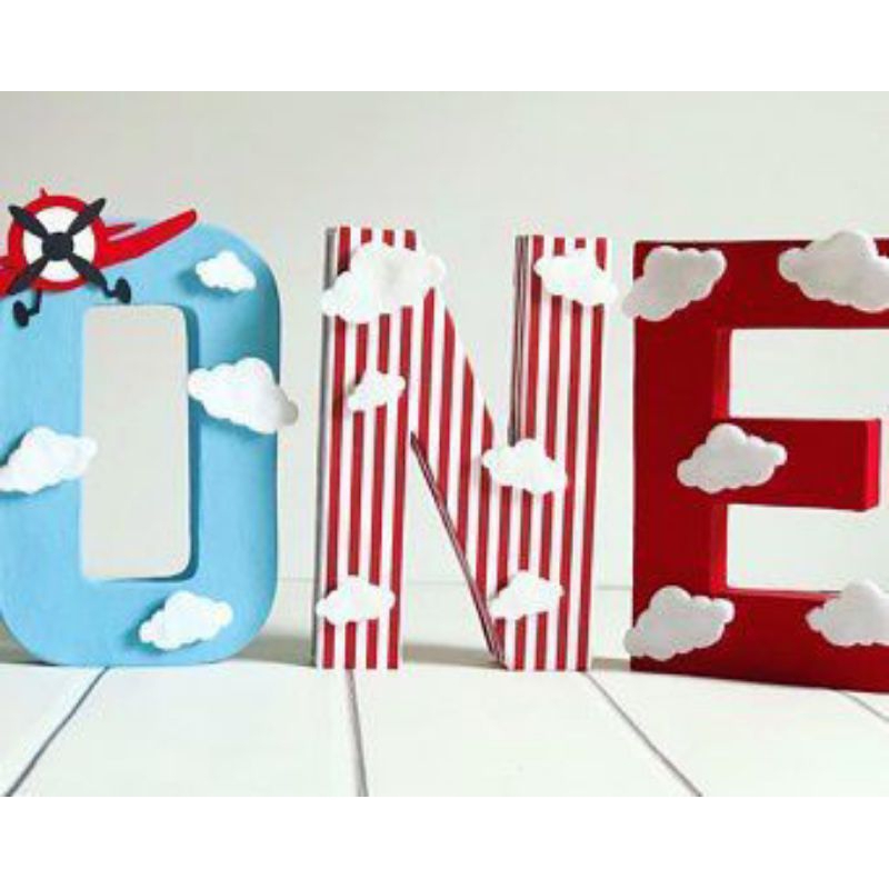 6 inches Customised Airplane Aviation theme letters standee | Shopee ...