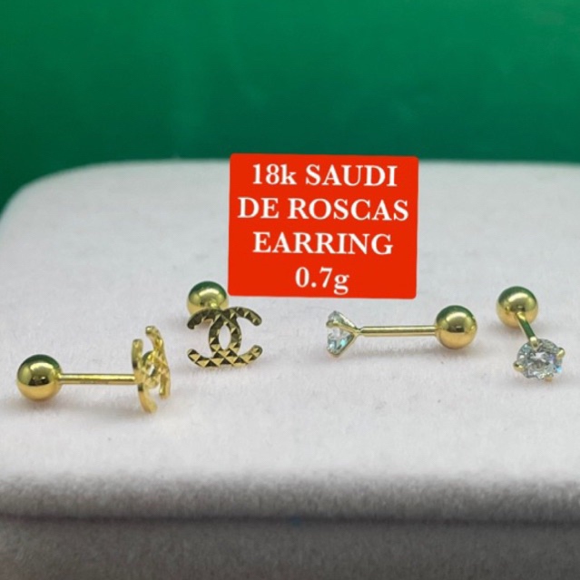 COD PAWNABLE 18k SAUDI GOLD DE ROSCAS EARRING | Shopee Philippines