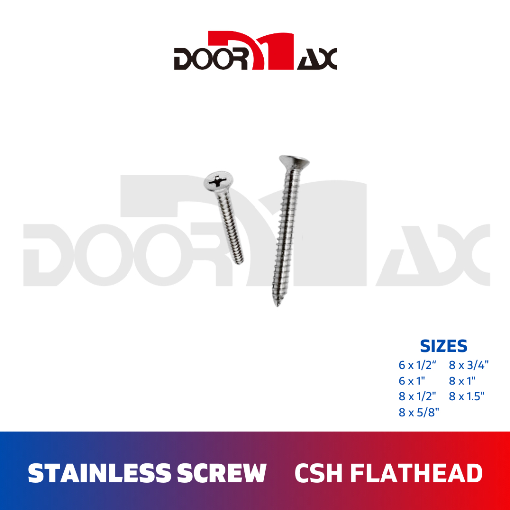 DOORMAX CSH Type Stainless Flathead Metal Screw SOLD PER 20 PCS ...
