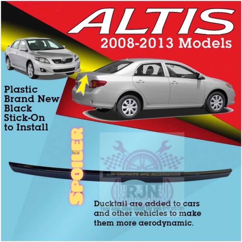 Ducktail Spoiler for Toyota Altis 2008 2009 2010 2011 2012 2013 ( Matte ...