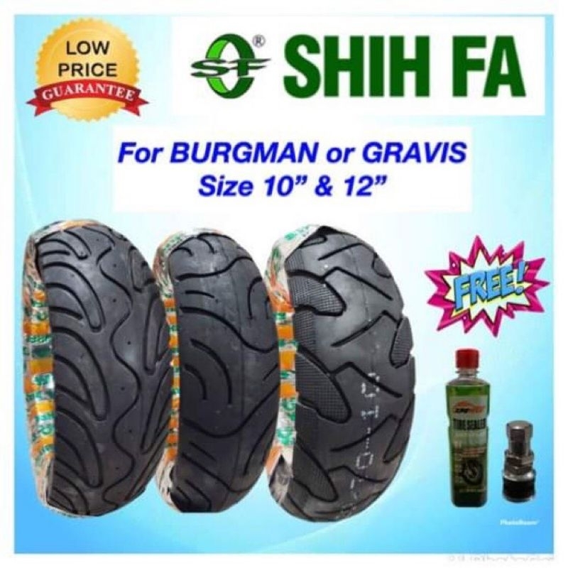 SHIHFA TIRE TUBELESS SIZE 10 & 12 (Free Sealant & Pito) Tire For ...