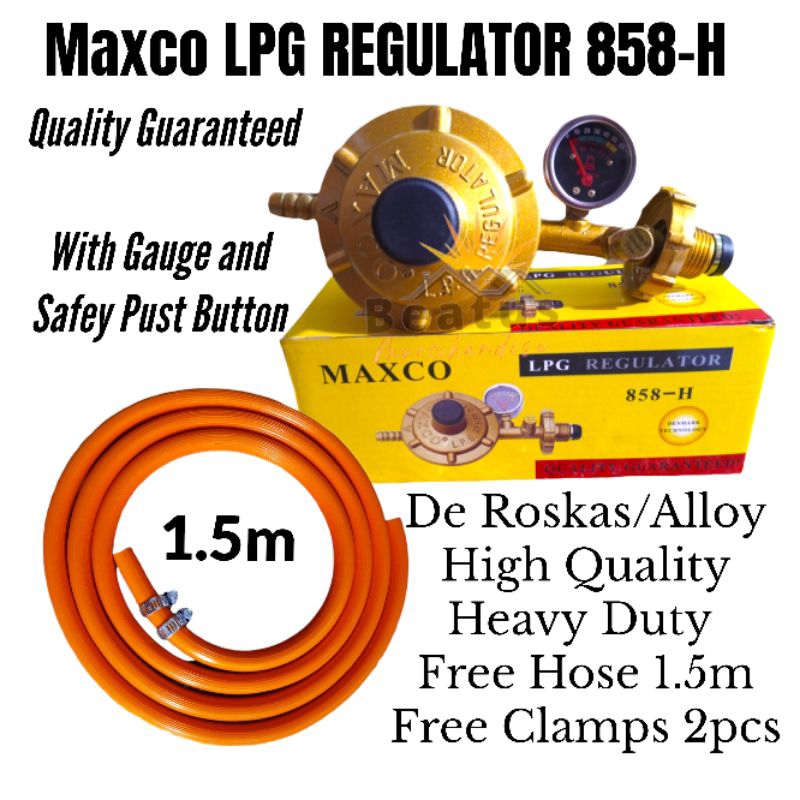 Maxco LPG Regulator Heavy Duty with Pressure Gauge & Safety device ...