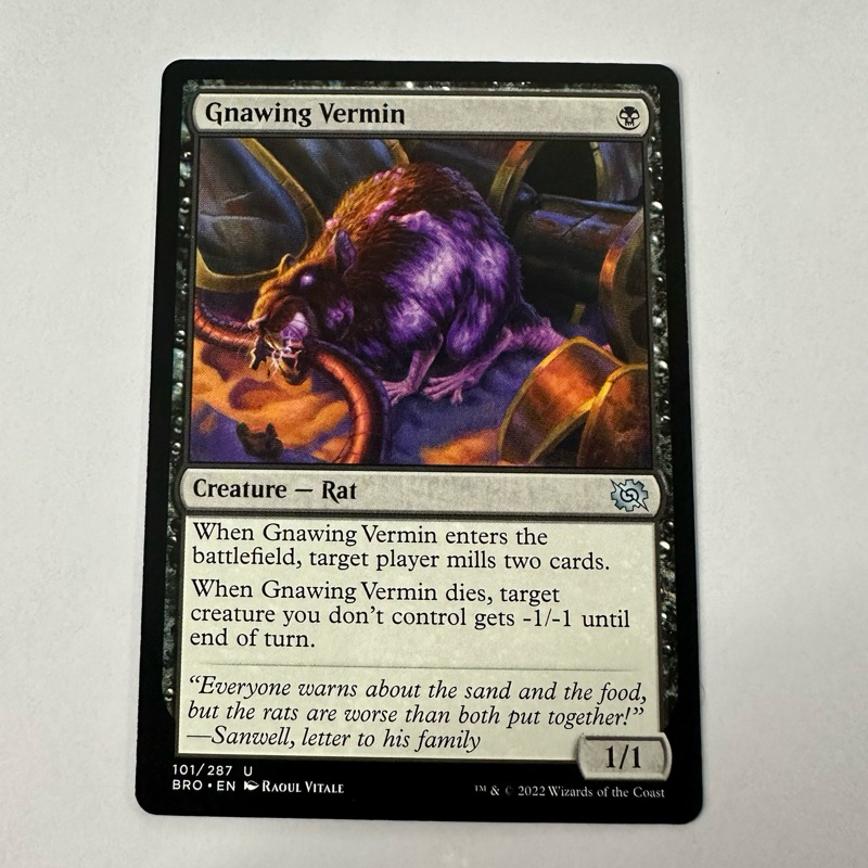 GNAWING VERMIN | BRO THE BROTHERS’ WAR | RAT | BLACK | MTG MAGIC THE ...
