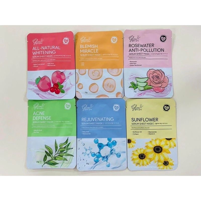 Hello Glow Serum Sheet Mask 21g ( ALL VARIANTS) | Shopee Philippines
