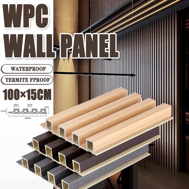 WPC Fluted panel wall panel Grille Board Wallpaper decoration | Shopee Philippines