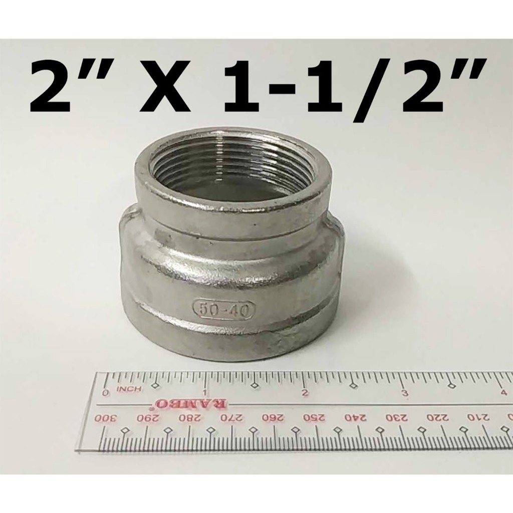 Ss Bell Reducer 2 X 1 1 2 Sch40 Threaded Screw Type Stainless Steel