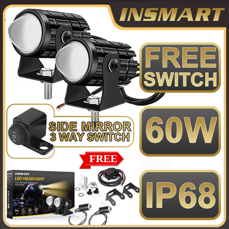 2PCS 60W Super Bright Mini Driving Light Set Led Lights Motorcycle ...