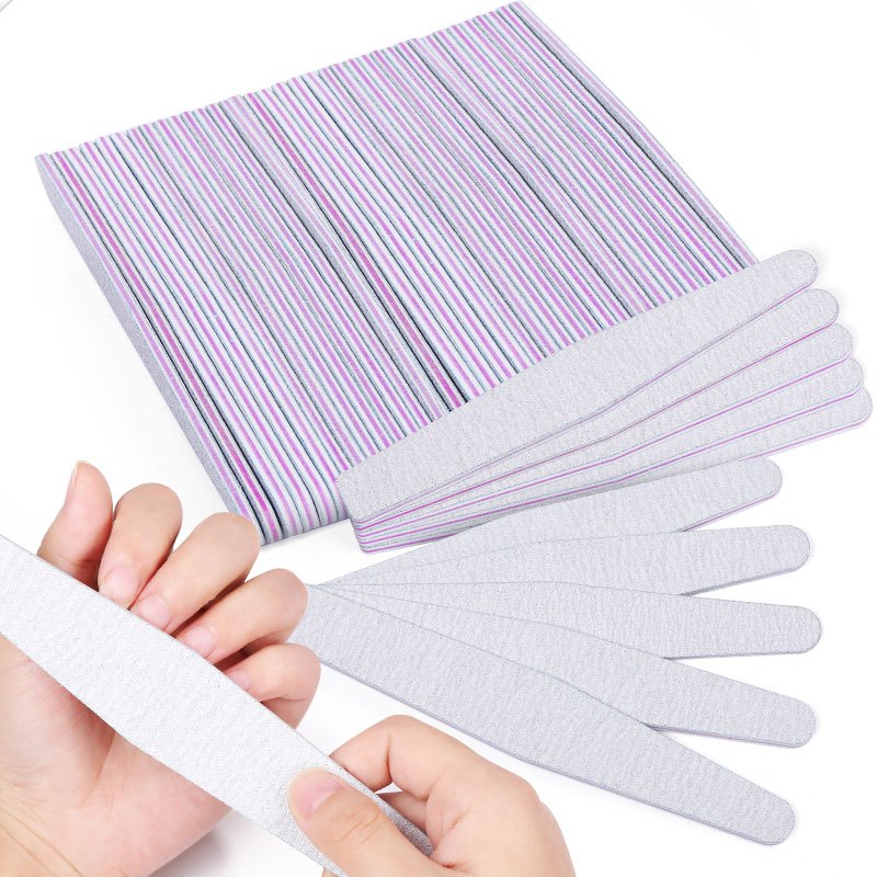 5Pcs Half Moon Nail File 100/180 Grit Sandpaper Sanding Polishing Files ...