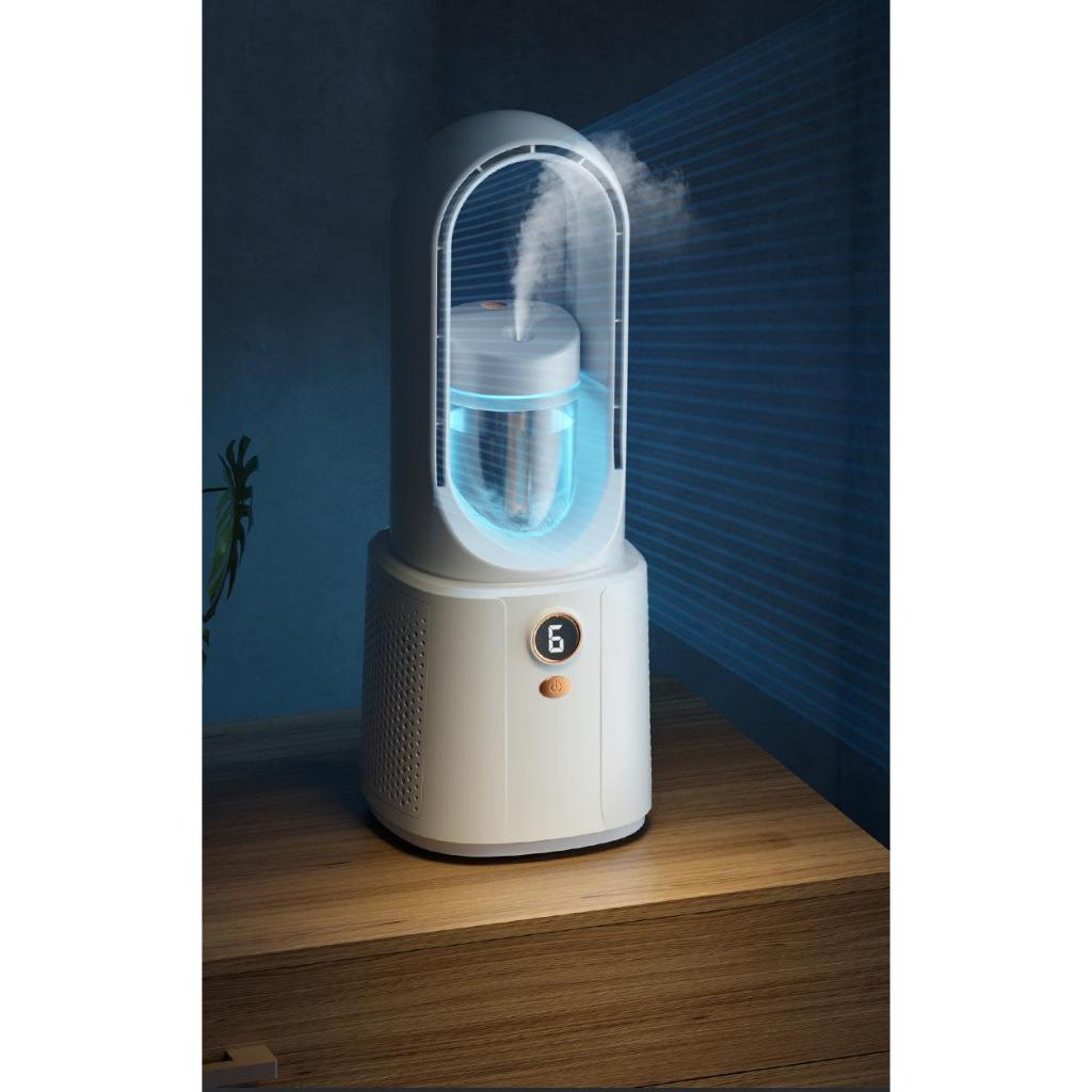 Bladeless Electric Auto Rotate Fan Easy Control Breeze Desk Fan ...