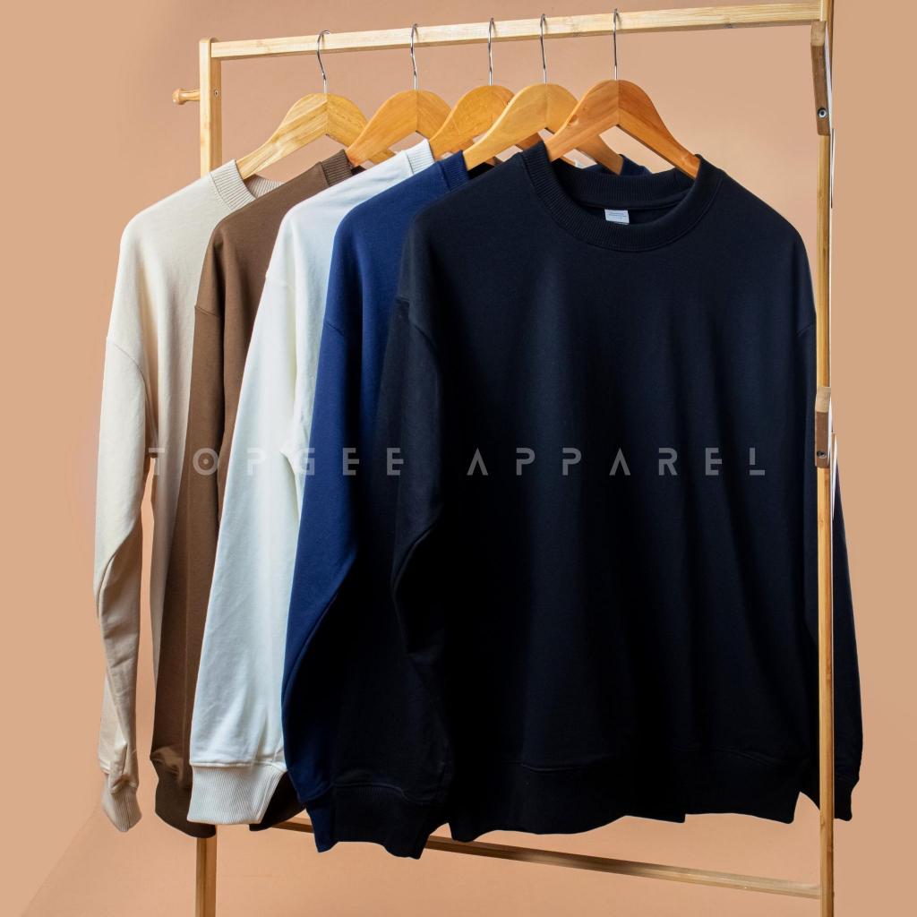TOPGEE Premium French Terry Crewneck Sweatshirt | Casual Plain Round ...