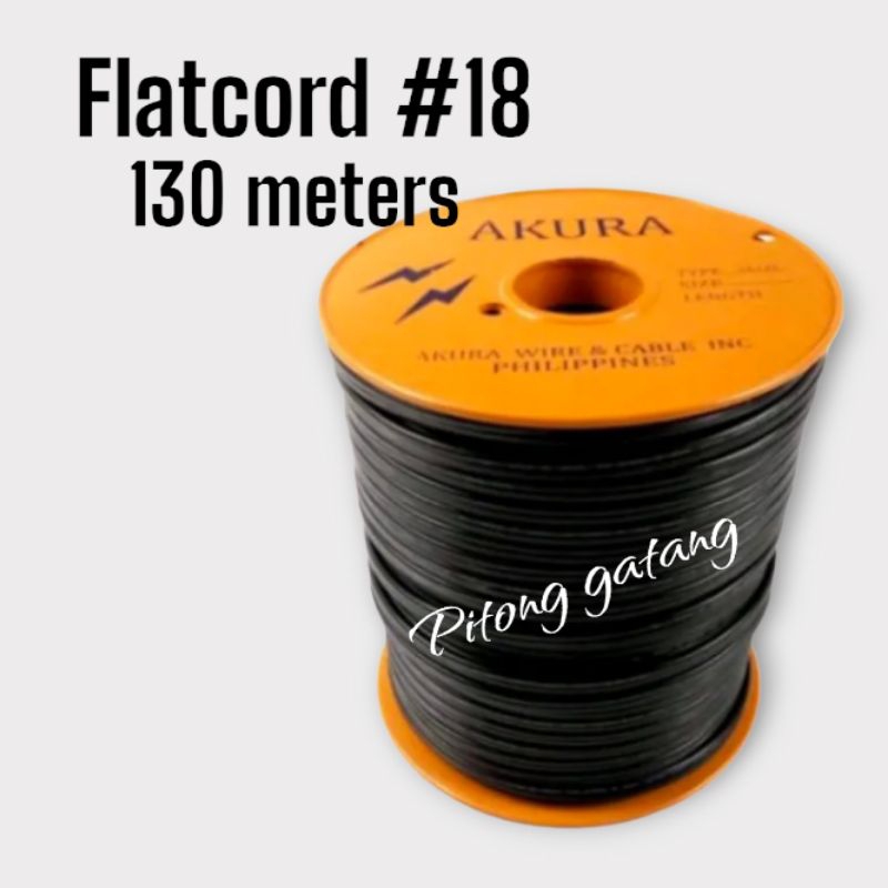 FLAT CORD 100 METERS. extension wire #18 & #16 Black & White Available ...