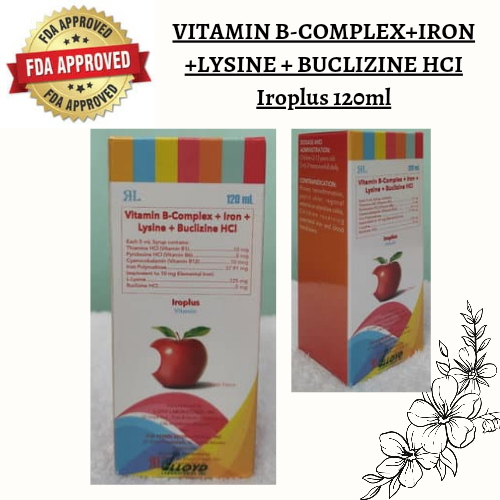 Iroplus 120ml Vitamin B complex + Iron + Lysine + Buclizine | Shopee ...