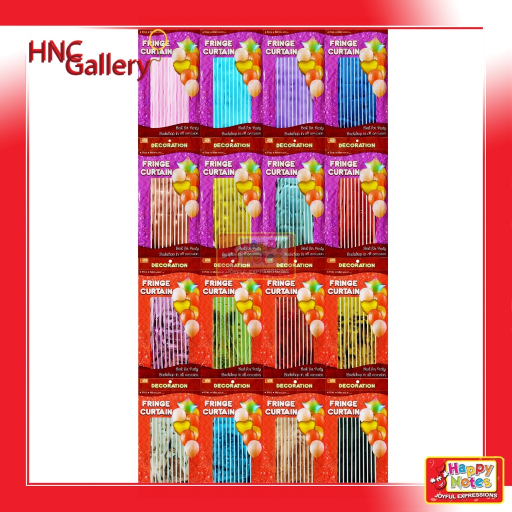 Happy Notes Party Decoration (Foil Fringe Curtain Set (1m x 3m /pack ...