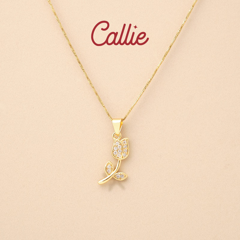 Callie 14k Gold Plated Jane Tulip Necklace Shop Callie | Shopee Philippines