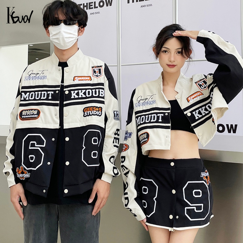 American Vintage Detachable Couple Jacket Fashion Loose Unisex Varsity ...