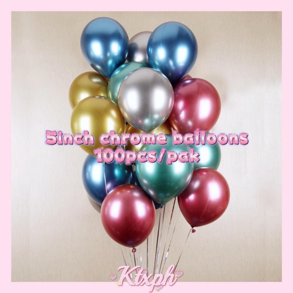 5 inch 100pcs chrome balloon metallic latex balloon chromium party ...