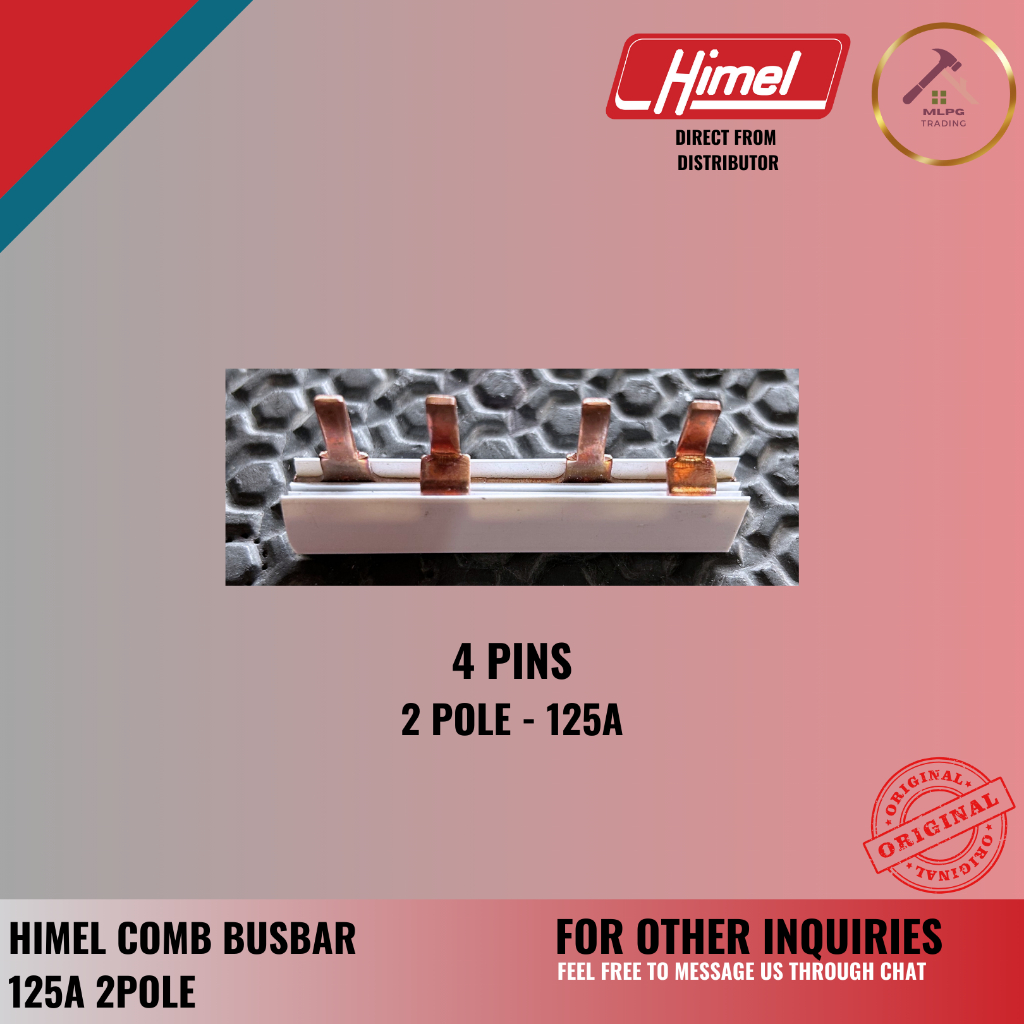 Himel Comb BusBar Pin-Type (125A 2Pole) (4, 6, 8, 10, 12,14,15, 16, 18 ...