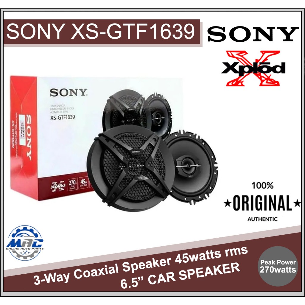 SONY XS-GTF1639 XPLOD GTF SERIES 6.5" Coaxial 3-Way Component Speaker ...