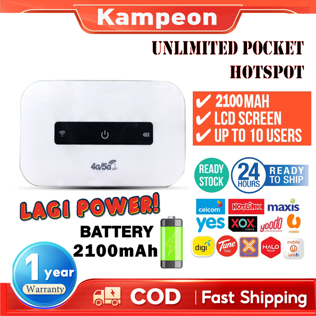 Pocket WiFi Router for Travel with SIM Slot 2100mAh LTE Mobile Modem ...