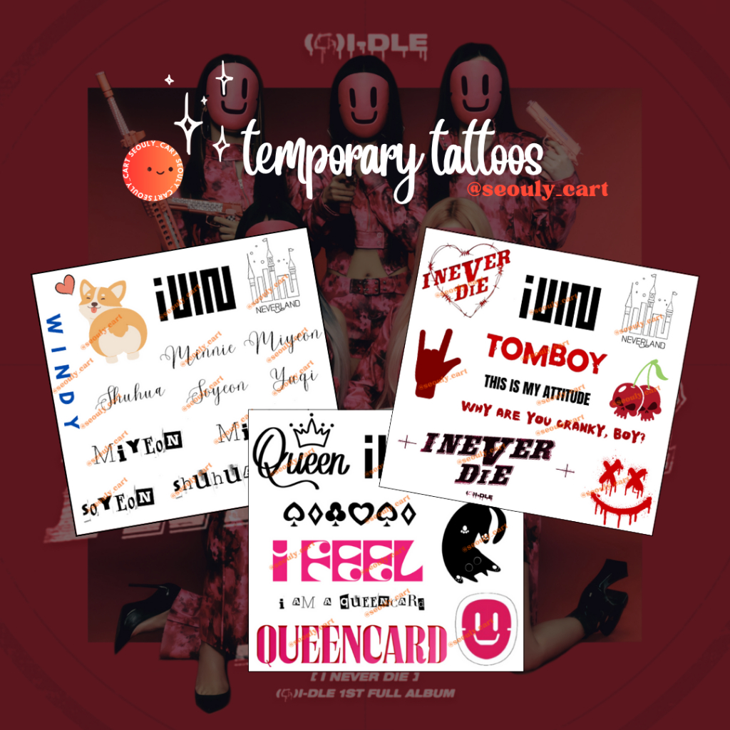 (G)-IDLE Temporary Tattoo Stickers by @seouly_cart | Shopee Philippines