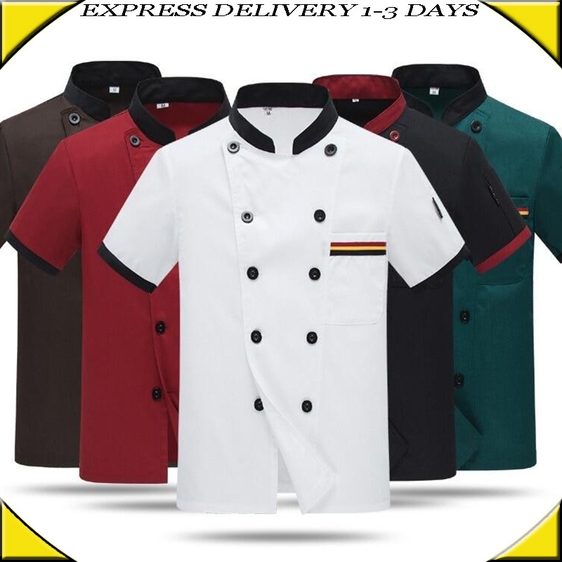 Chef Uniform Costume Breathable Food Service Top Custom Short Sleeve ...