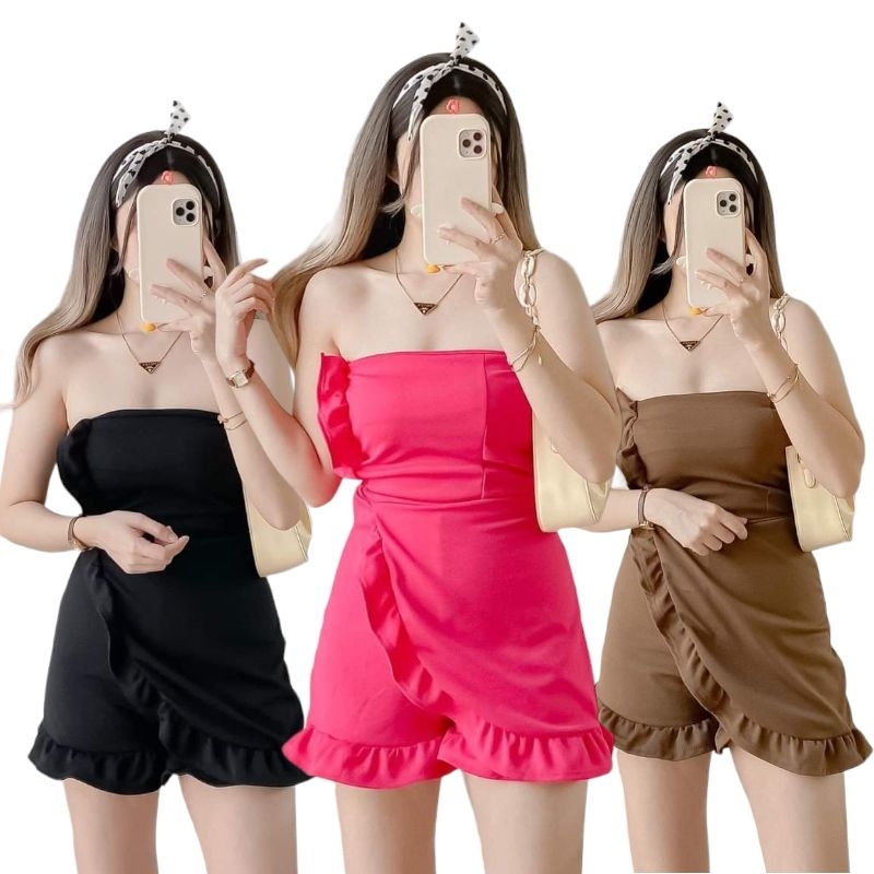 Maxine Ruffle Romper Jumpsuit for Petite | Shopee Philippines