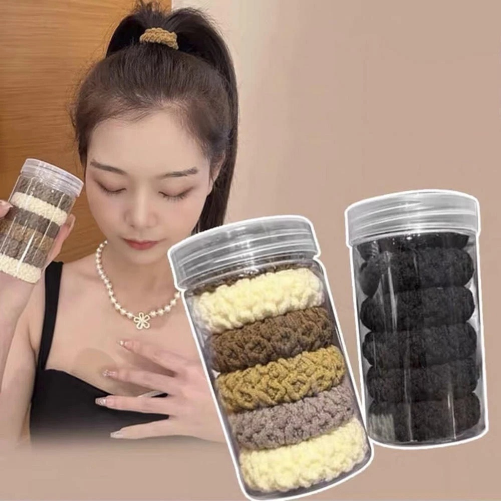 NECK 6PCS/BOX Rubber Hair Bands Hair Accessories Girl Hair Ties Gum ...