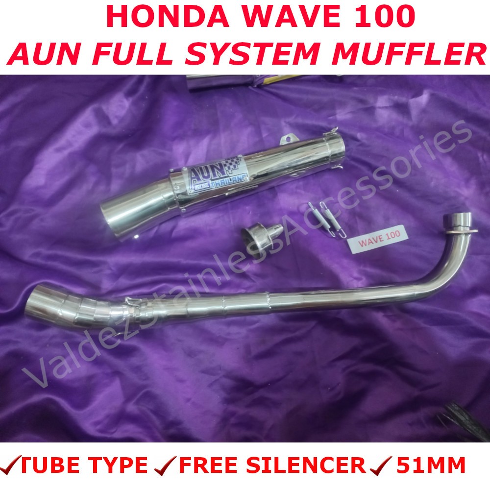 HONDA WAVE 100, New Full System Open Muffler AUN , Stainless Open PIpe ...