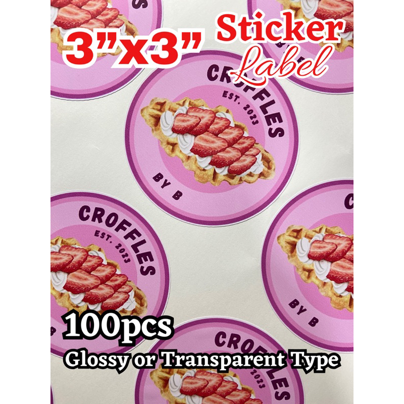 100PCS | Sticker Label | Glossy or Transparent Label | Product Label ...