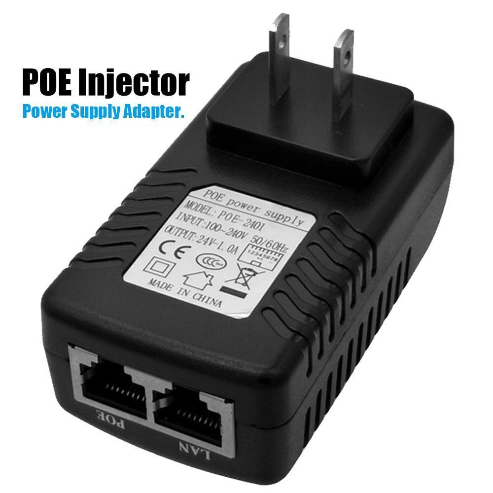 POE switch Injector Power Supply Adapter AC 110V-240V To DC 24V 48V ...