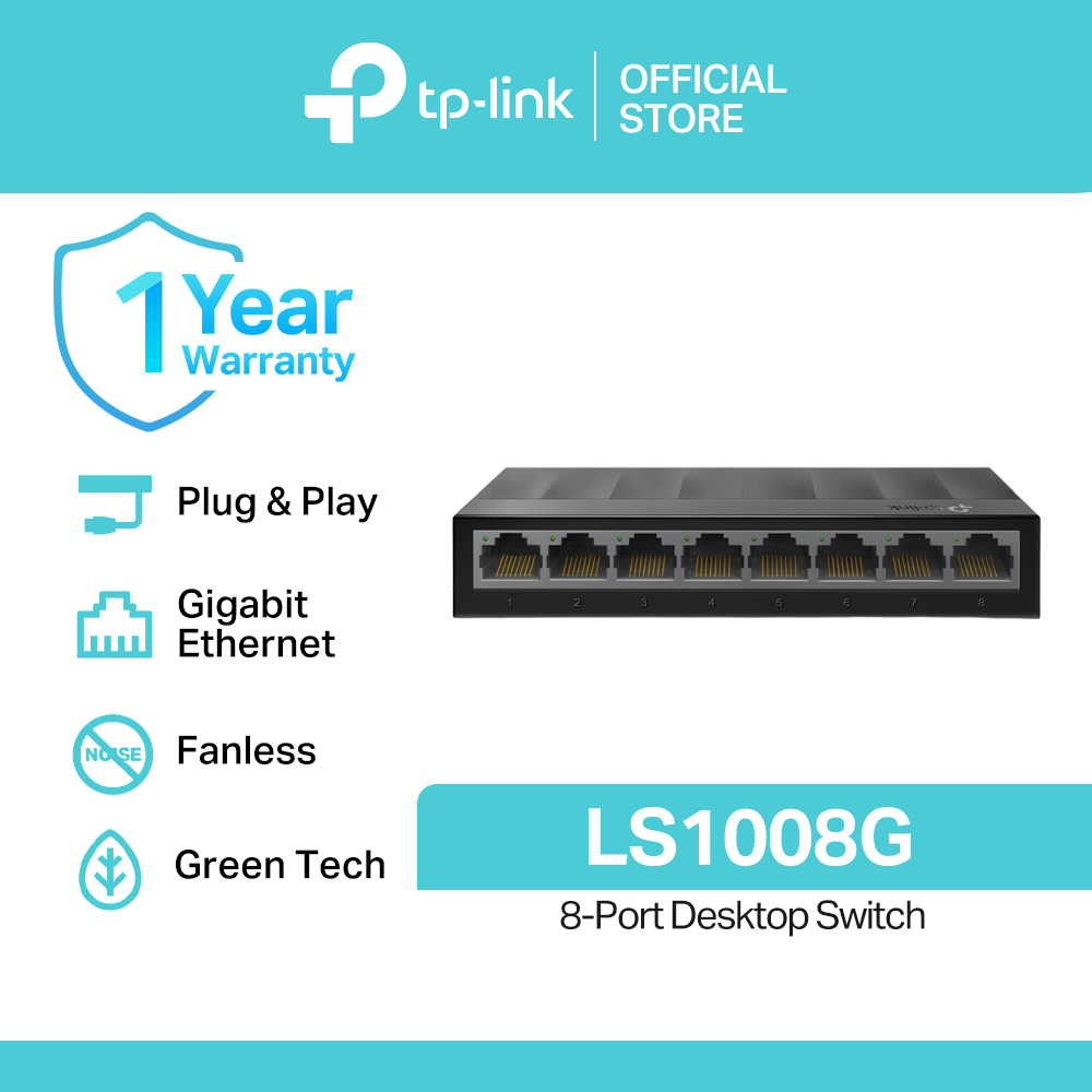 TP-Link | LS1008G | 8-Port | 10/100/1000Mbps | Desktop | Network | Plug ...