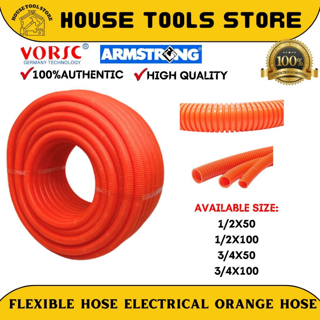 FLEXIBLE HOSE ELECTRICAL ORANGE HOSE 1/2 AND 3/4 | Shopee Philippines