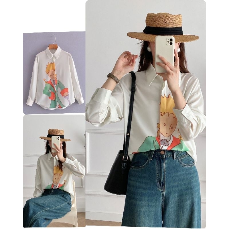 baao Button Up Cartoon Print Shirt polo | Shopee Philippines