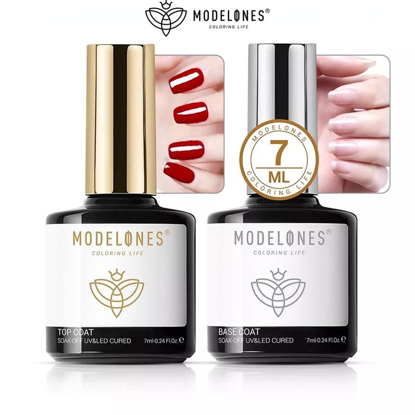 Modelones Gel Nail Polish Matte Top and Base Coat Set Dengan Primer ...