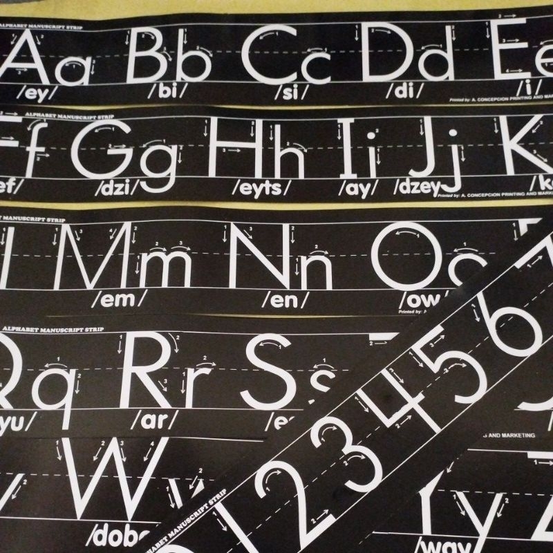 alphabet straight / cursive A-Z 1-10 CLASSROOM ALPHABET | Shopee ...