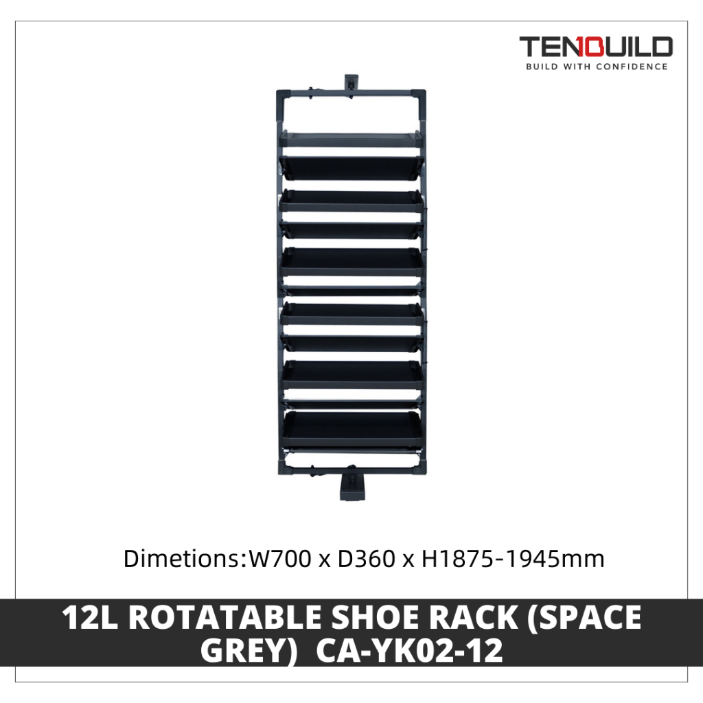 Tenbuild 12L Rotatable Shoe Rack (Space Grey) | Shopee Philippines