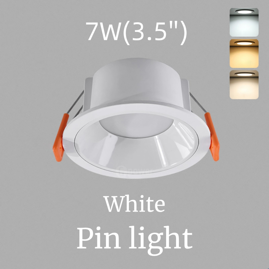 GPower LED Anti Glare PinLight 7W Spotlight 3 Color Recessed Round ...