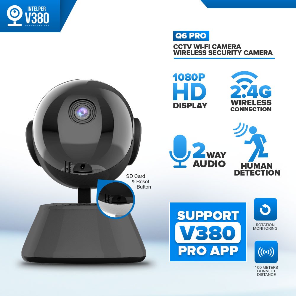 Intelper V380 Q6 PRO CCTV Camera Wifi Connect 1080P HD 360 ° PTZ ...