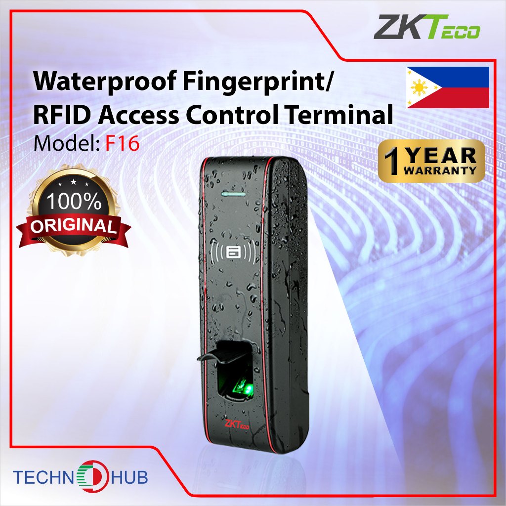 ZKTECO F16 Waterproof Fingerprint/RFID Access Control Terminal | Shopee Philippines