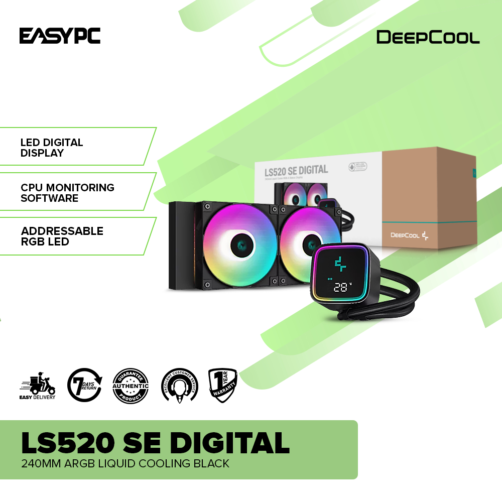 EasyPC| Deepcool LS520 SE Digital 240mm and 360mm ARGB cpu liquid cooler| black and White ...
