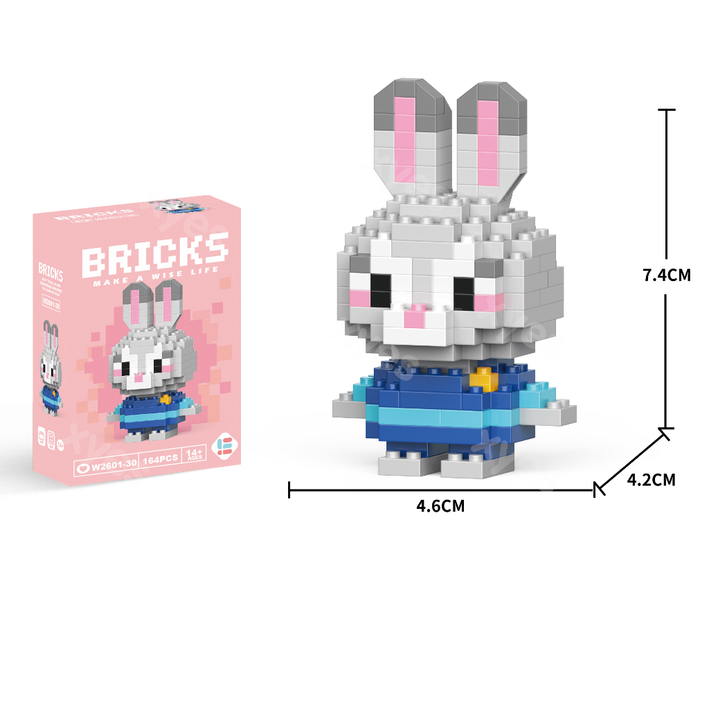 3D Animal Blocks toys Cartoon Cute Doll Bulding Block Toy For Girl Gift ...