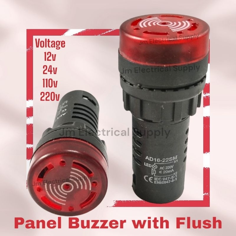 22mm PANEL BUZZER WITH FLUSH (12V,24V, 110V,220V) | Shopee Philippines